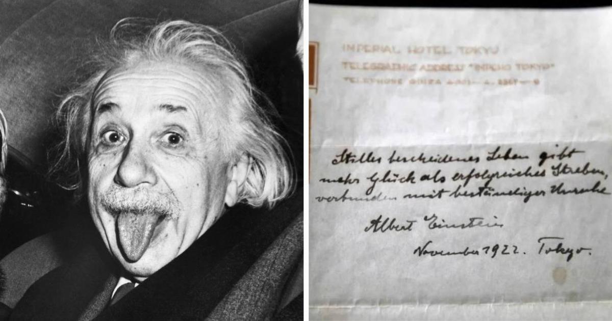 Albert Einstein's Theory Of Happiness Explained In a Simple Handwritten ...